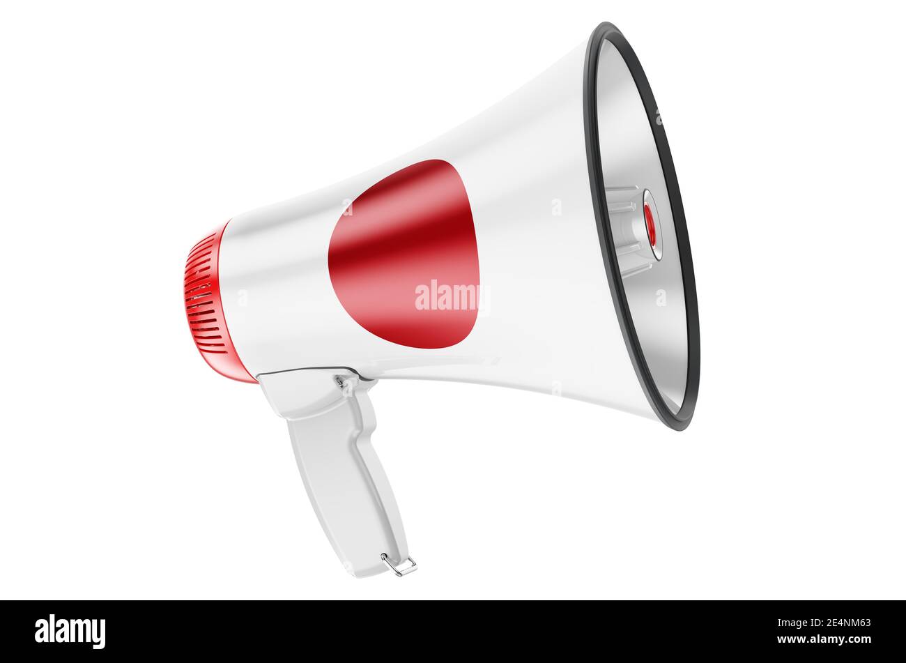 Megaphone with Japanese flag, 3D rendering isolated on white background ...