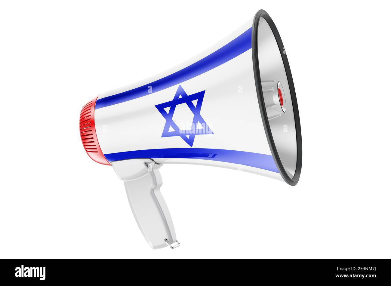 Megaphone with Israeli flag, 3D rendering isolated on white background ...