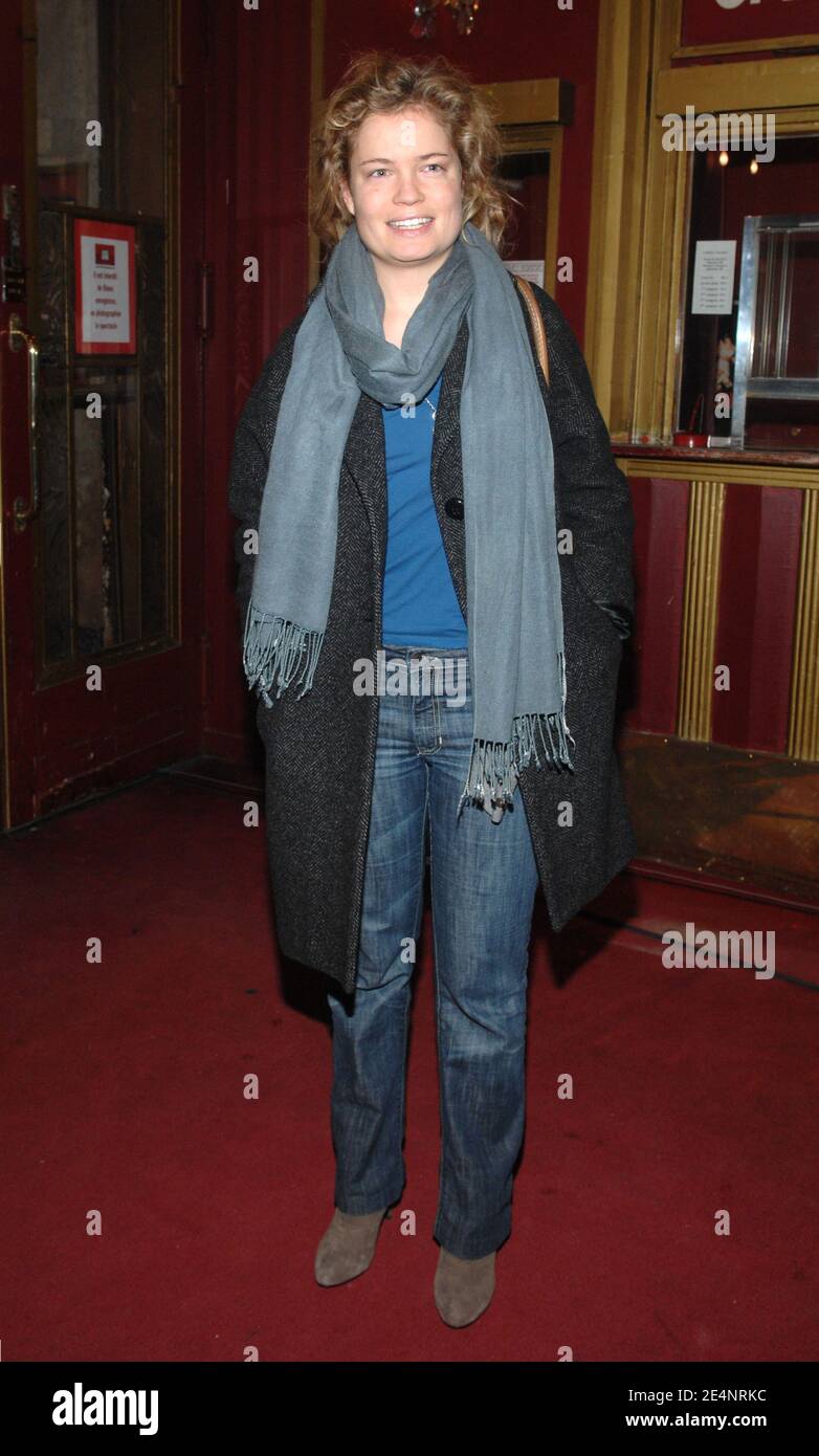 Actress Sarah Biasini poses for pictures during the Paris private ...