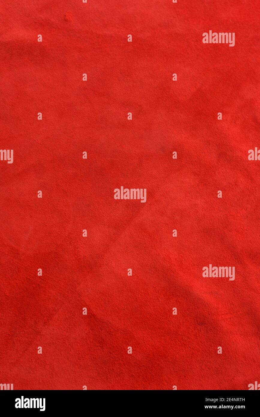 Felt material macro. Red suede texture. Fabric, leather, material for ...