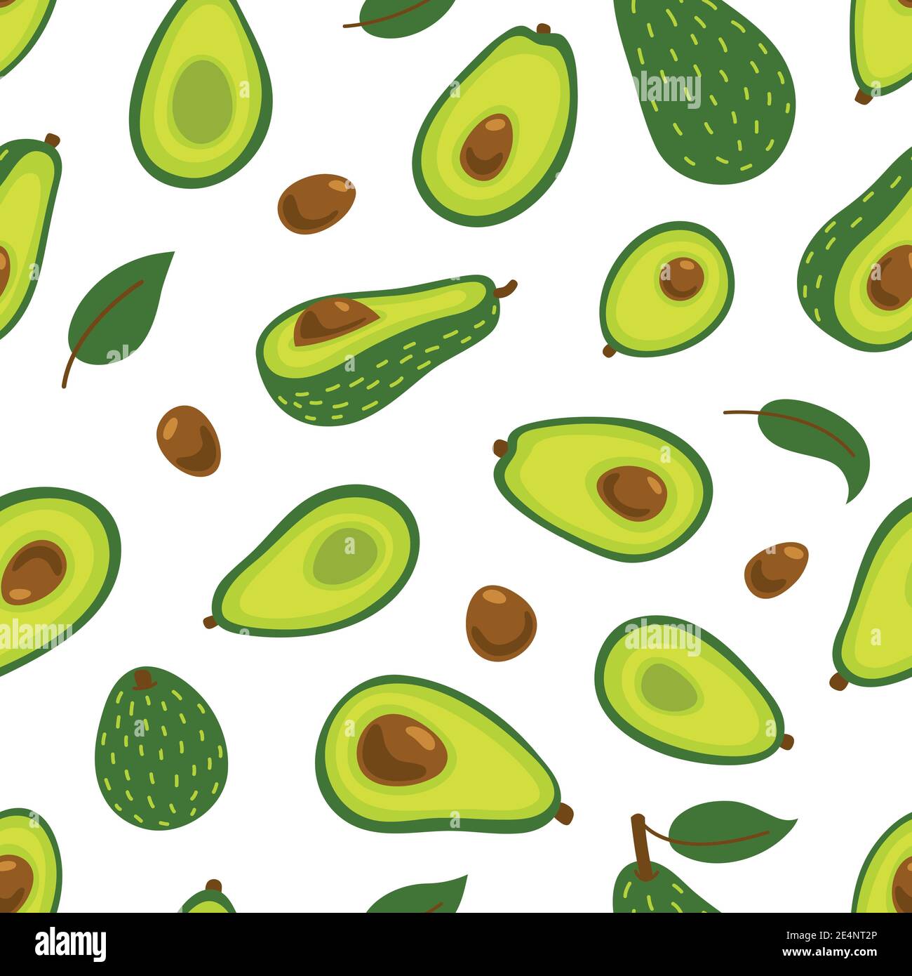 Seamless vector background with avocado on a white background. Pattern ...