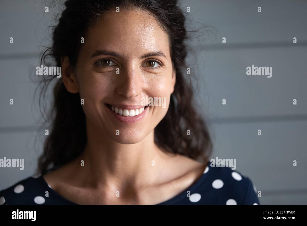 Smiling confident lady profile hi-res stock photography and images - Alamy