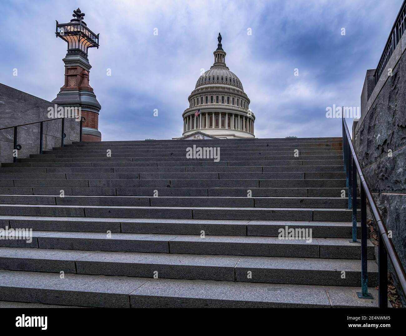 The United States capitol building with dark clouds above Stock Photo ...