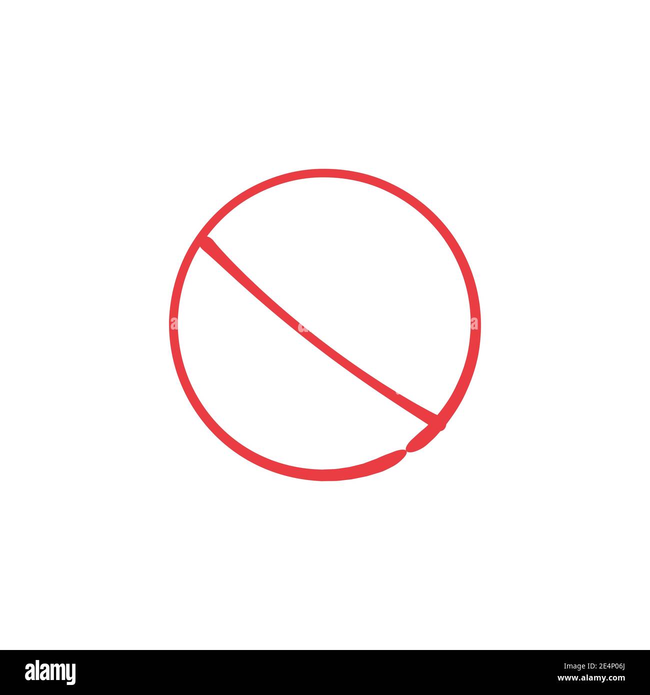 Not Allowed Sign. hand drawn ban symbol. Stock Vector illustration ...