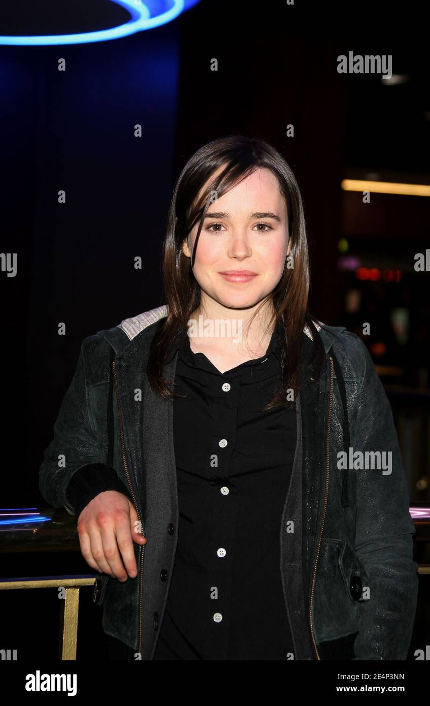 Canadian actress Ellen Page poses during the French premiere of 'Juno ...