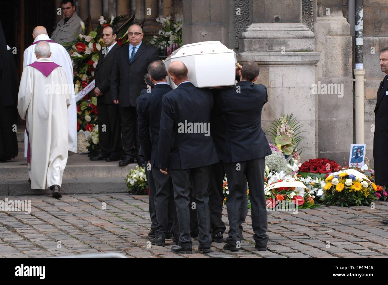 The coffin of Carlos is carried at St Germain church for the funeral ...