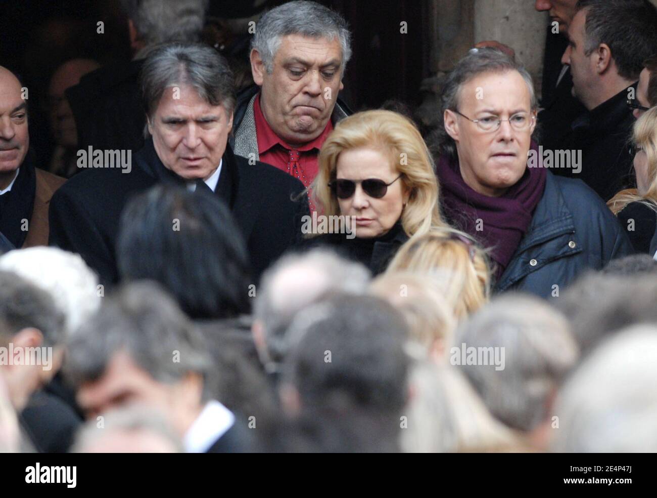 Sylvie Vartan and her husband Tony Scotti leave the St Germain church ...