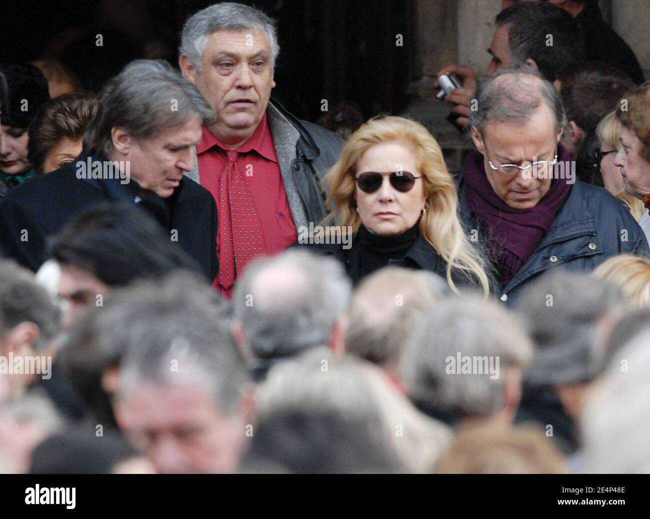 Sylvie Vartan and her husband Tony Scotti leave the St Germain church ...