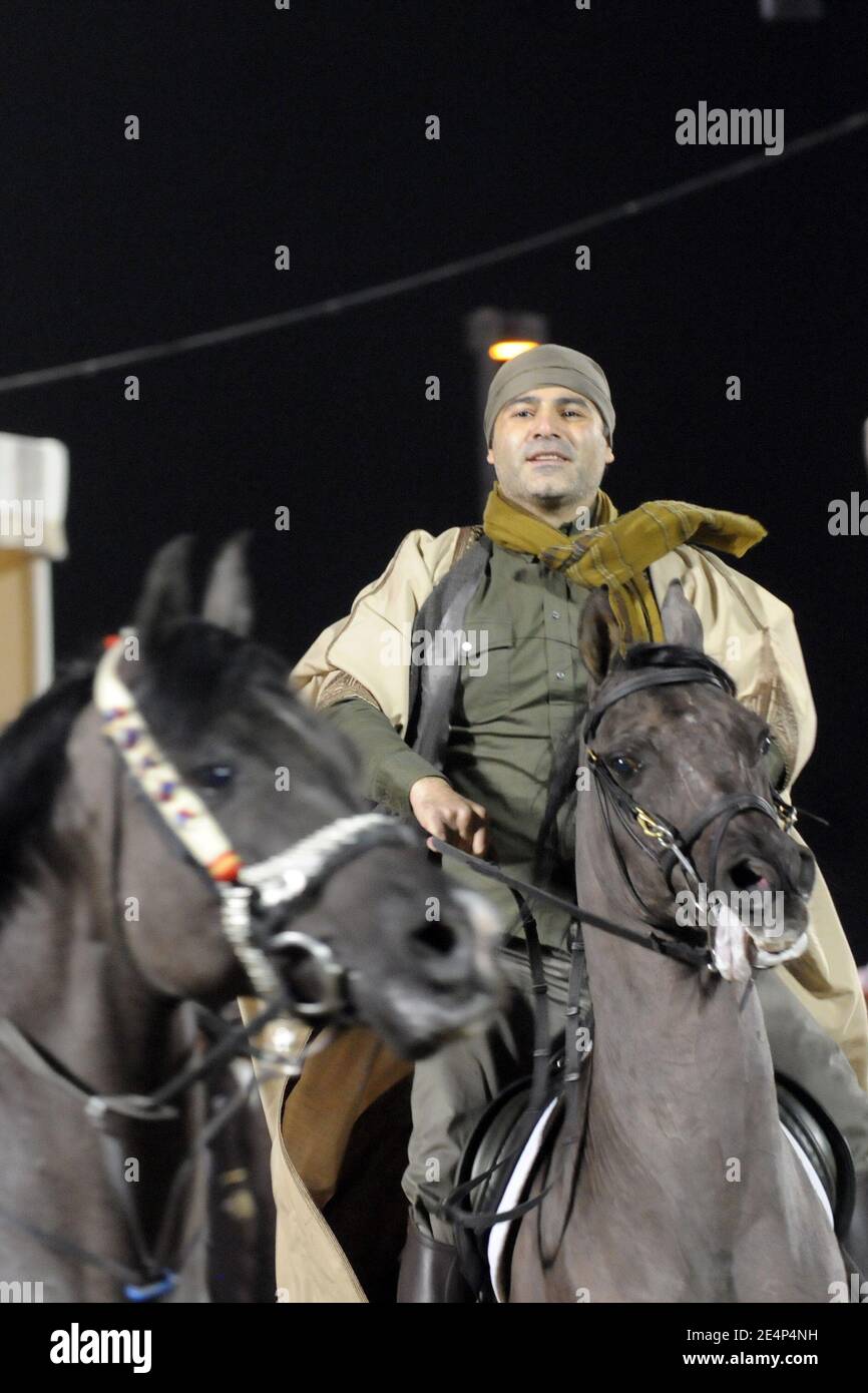 Lebanese singer Assi Hellani sings on a horse during the closing ...
