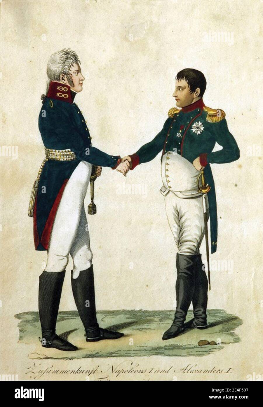Meeting of Napoleon and Alexander (1808 Stock Photo - Alamy