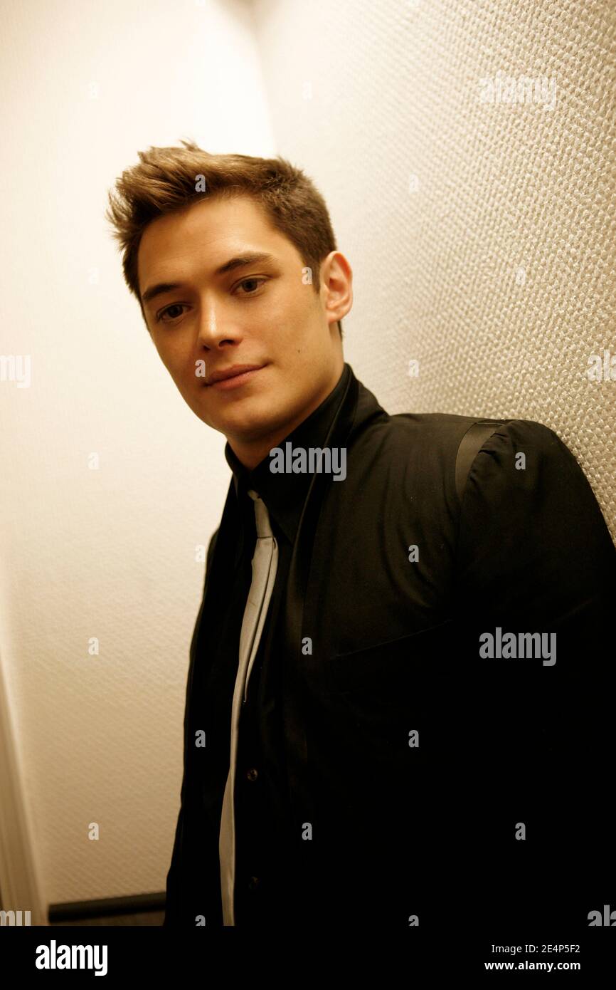 French actor Aurelien Wiik, attends the taping of a radio show in Paris ...