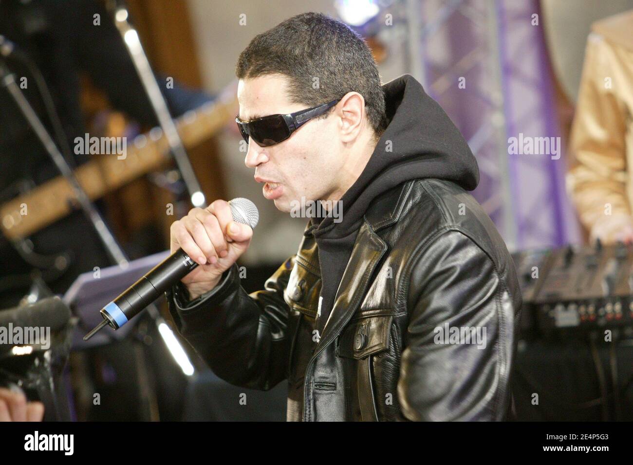 French rap singer Demon One, attends the taping of a radio show in ...