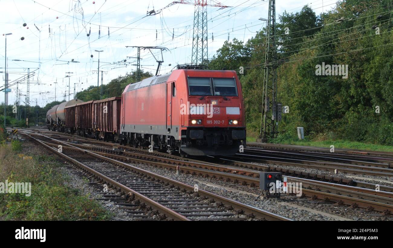 A Deutsche Bahn Class 185 EuroSprinter electric powered locomotive with ...