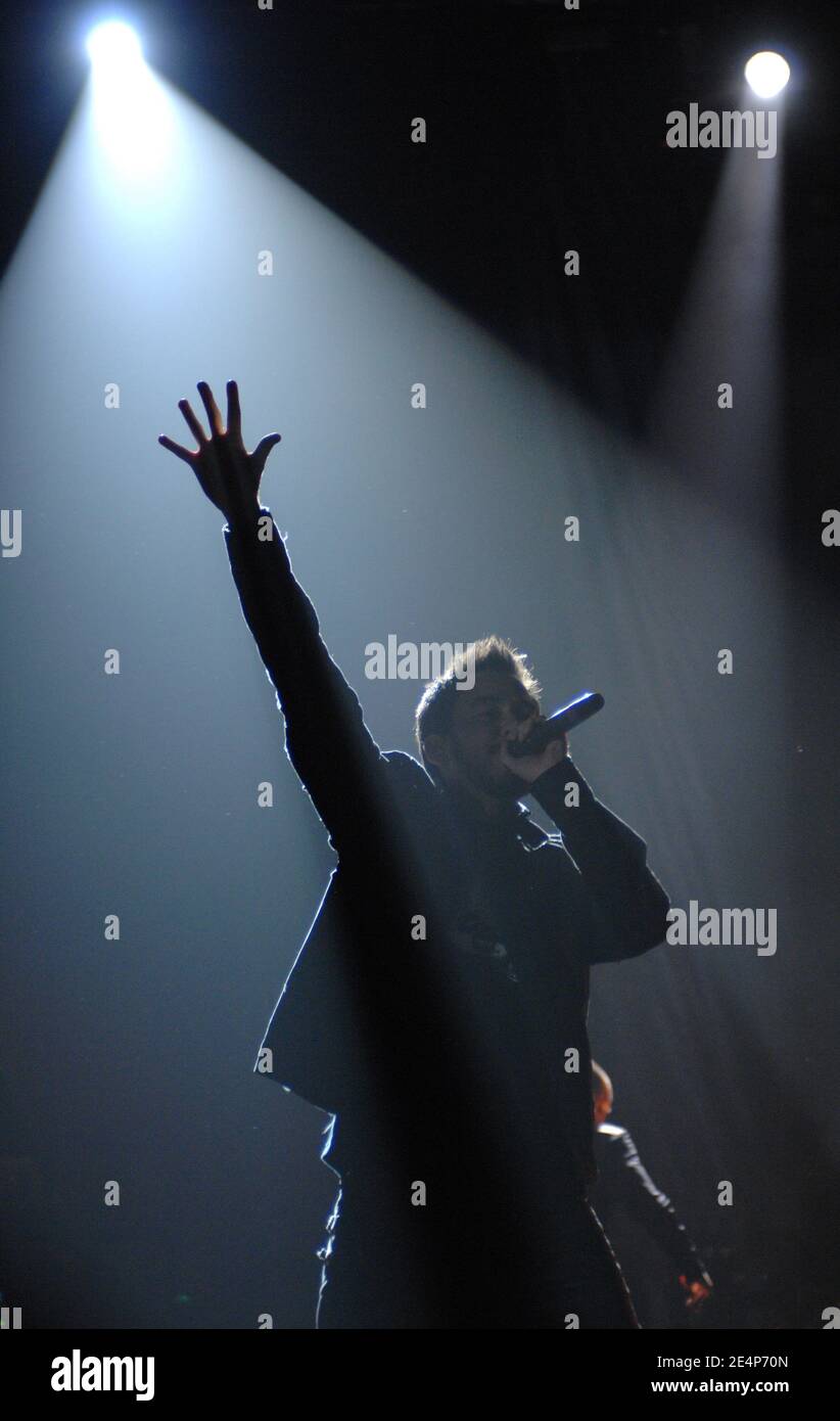 Linkin Park performs live on stage at the POPB concert hall in Paris ...