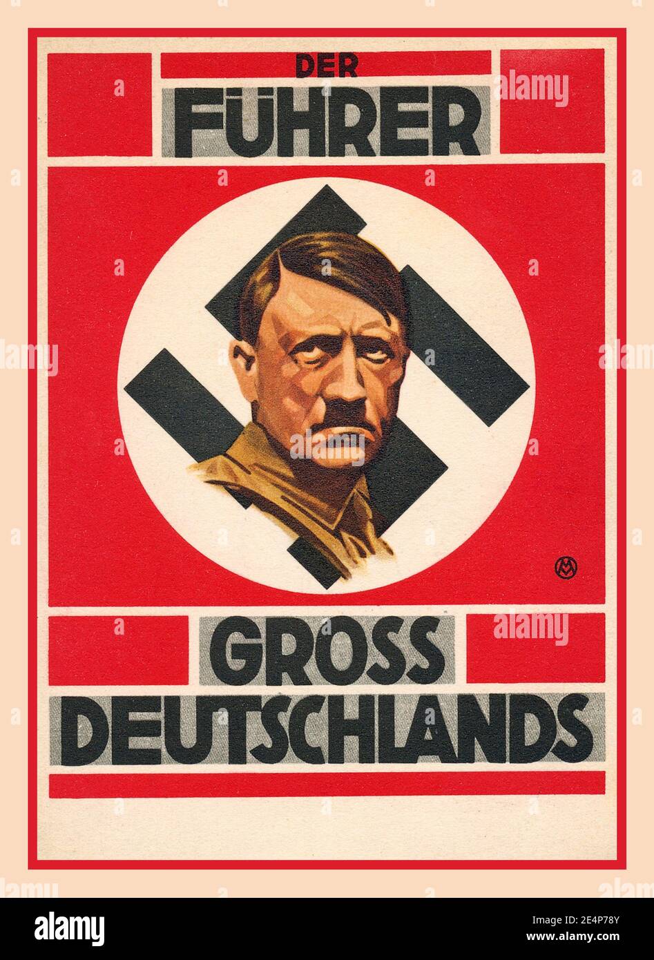 Vintage 1930s Nazi Propaganda Postcard Adolf Hitler High Resolution ...