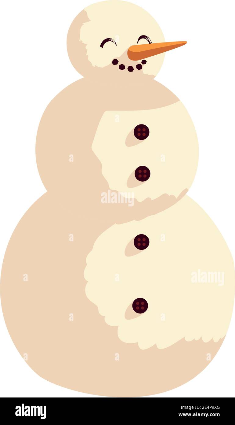 snowman character cartoon, icon isolated image vector illustration ...