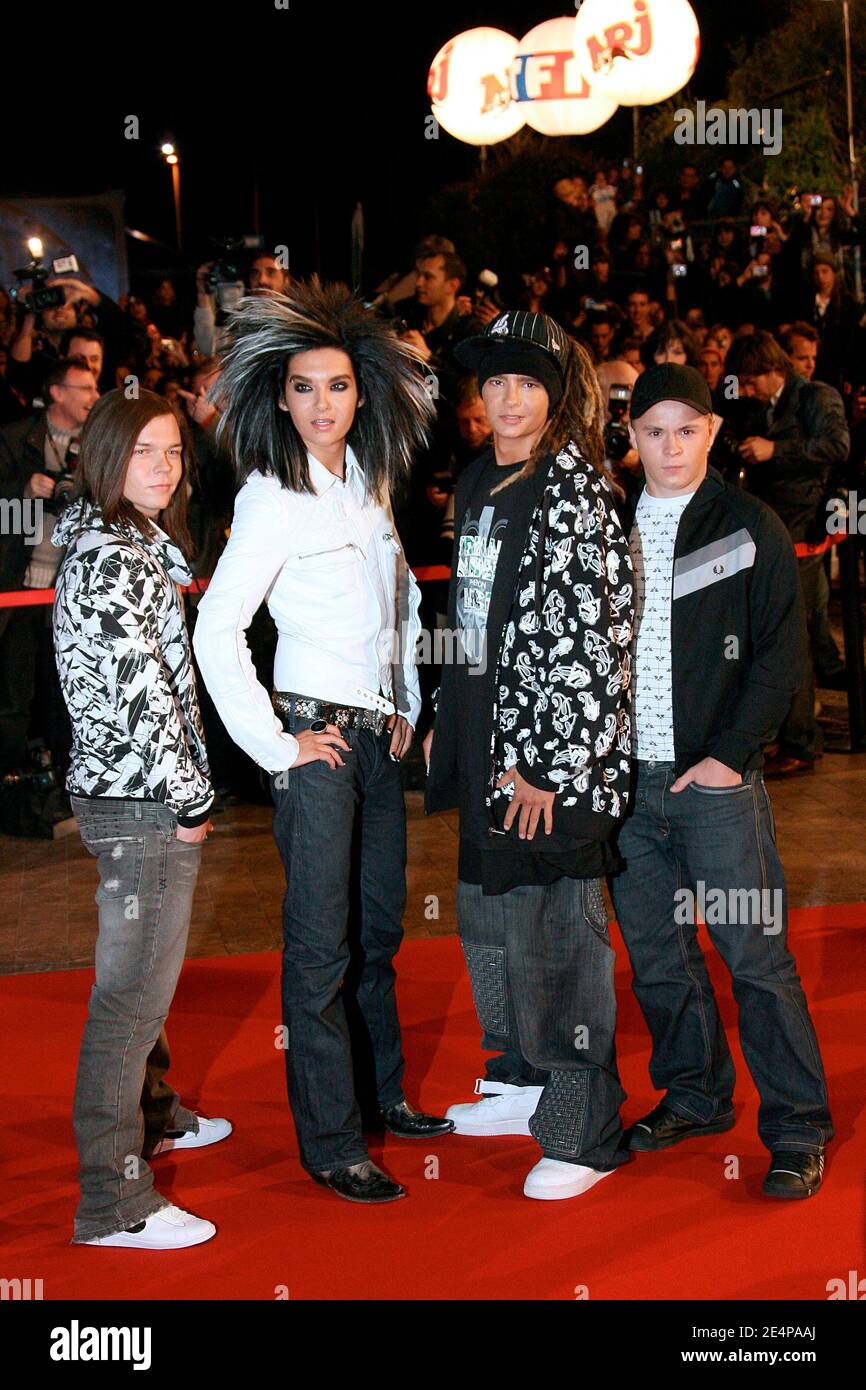 German band Tokio Hotel at the NRJ Music Awards 2008, held in Cannes ...
