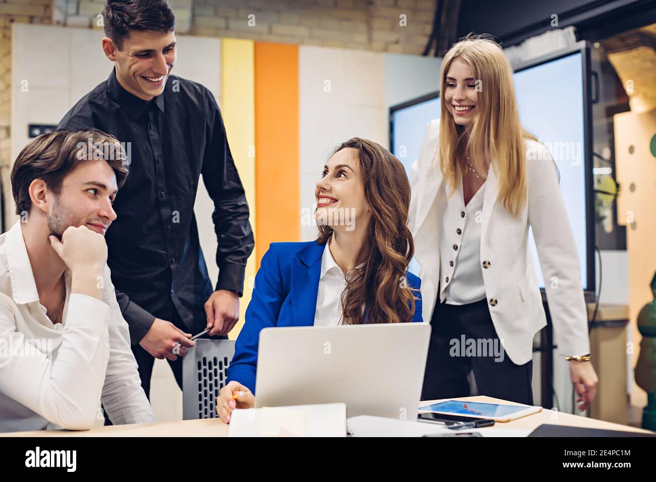 Happy employees office managers hi-res stock photography and images - Alamy