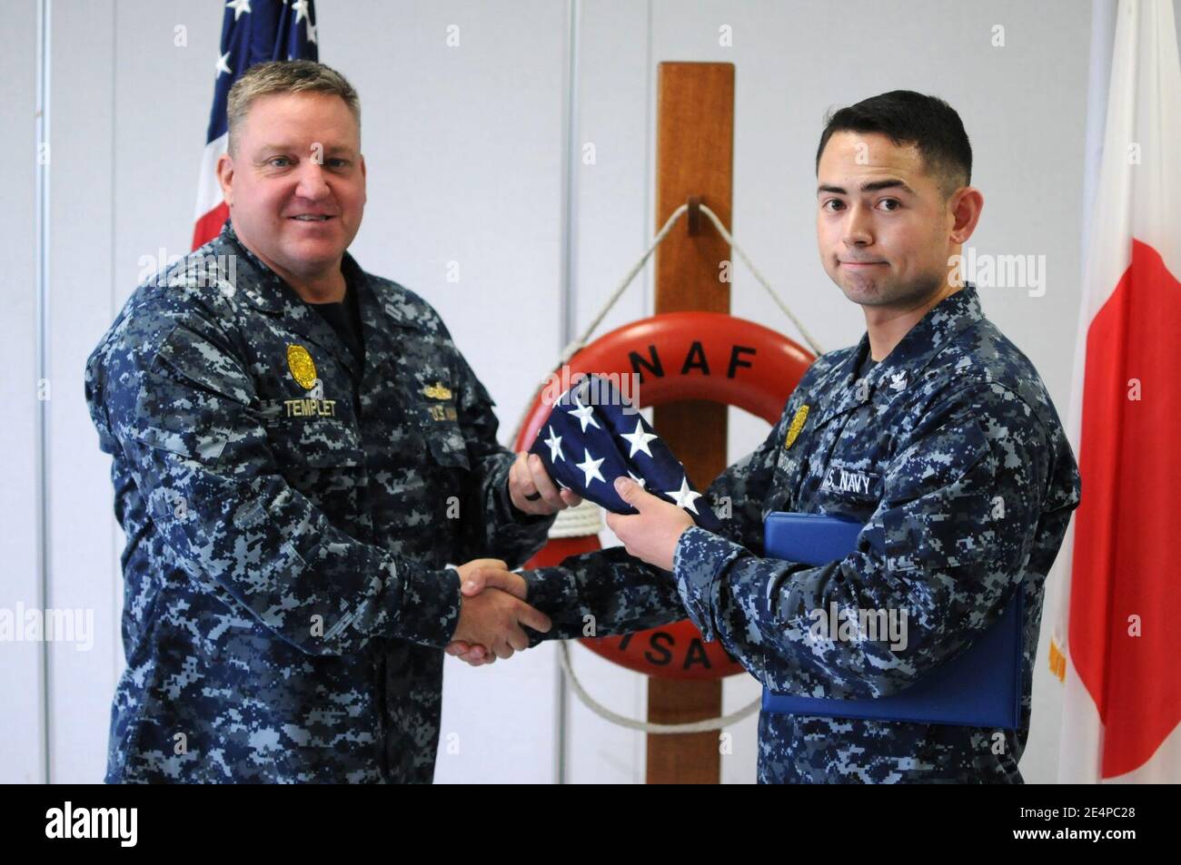 Master-at-Arms 2nd Class Anthony Lauersdorf's Reenlistment Stock Photo ...
