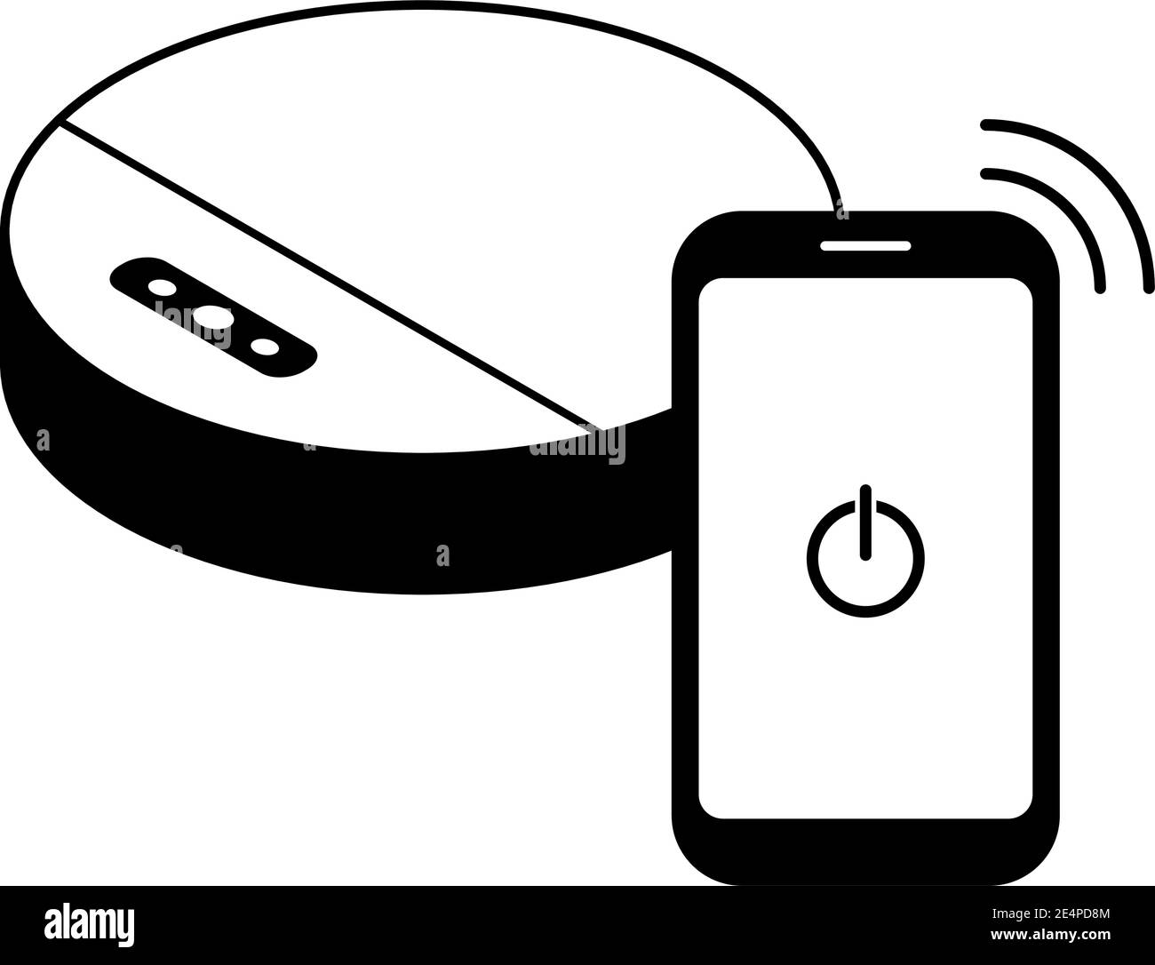 Black icon robot vacuum Stock Vector Images - Alamy