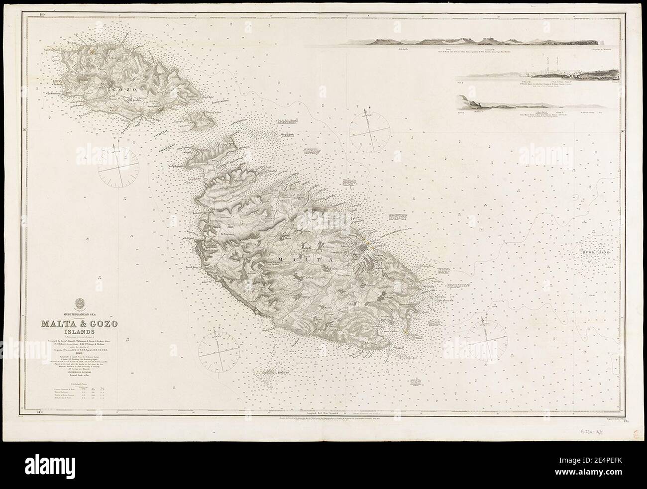 Mediterranean Sea Malta and Gozo Islands (belonging to Great Britain ...