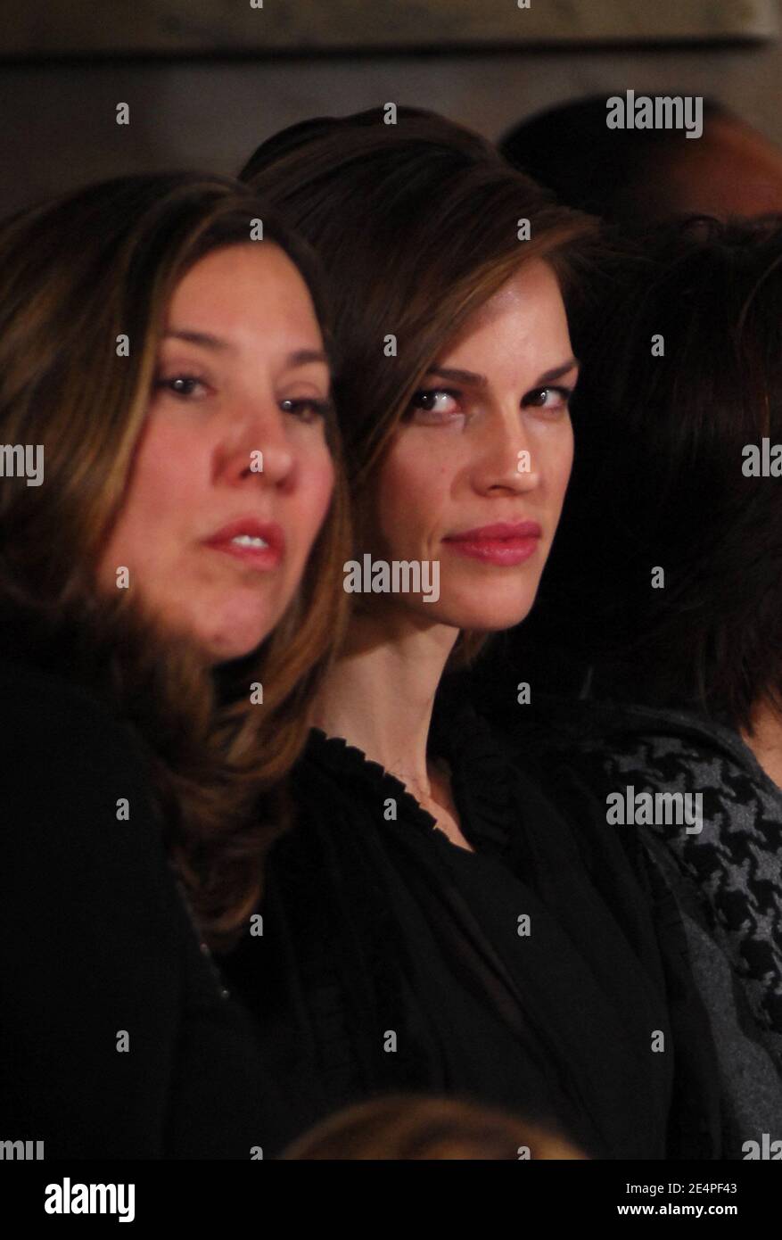 Actress Hilary Swank (R) front row at the Jill Stuart Fall 2008 ...