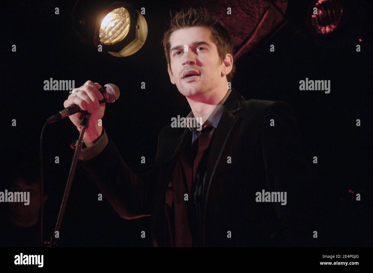 Former Star Academy contestant, singer Mathieu Johann performs live at ...