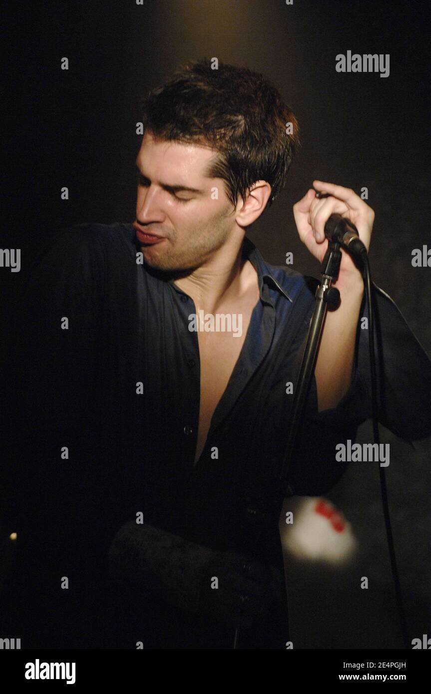 Former Star Academy contestant, singer Mathieu Johann performs live at ...