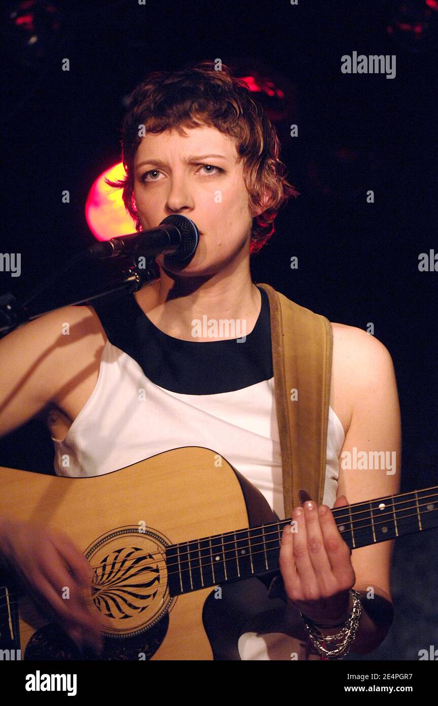 French singer Sofai performs live at the Sentier Des Halles in Paris ...
