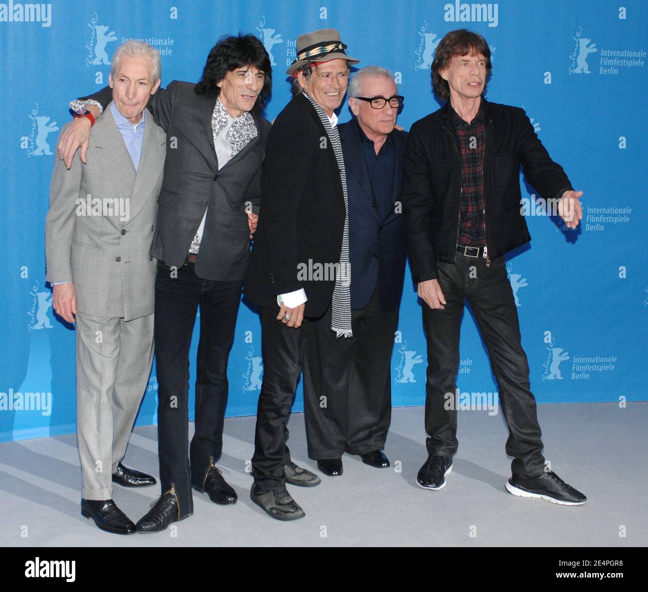 British rock legends the Rolling Stones members Mick Jagger, Keith ...