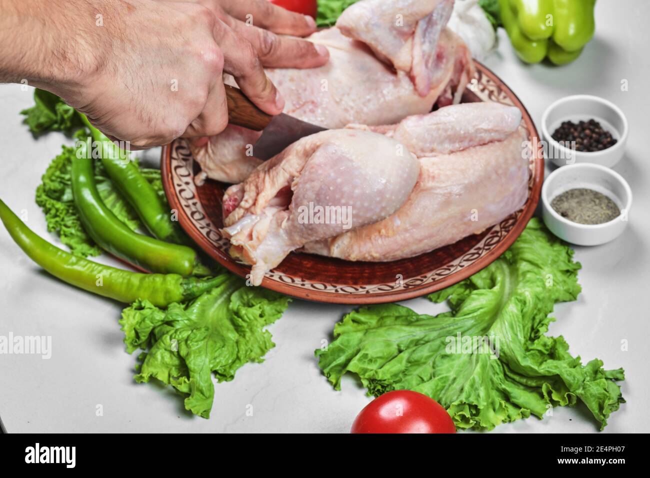 Man raw chicken hi-res stock photography and images - Alamy