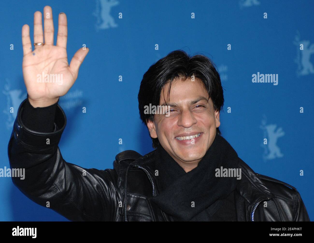 Bollywood superstar Indian actor Shah Rukh Khan poses for pictures ...