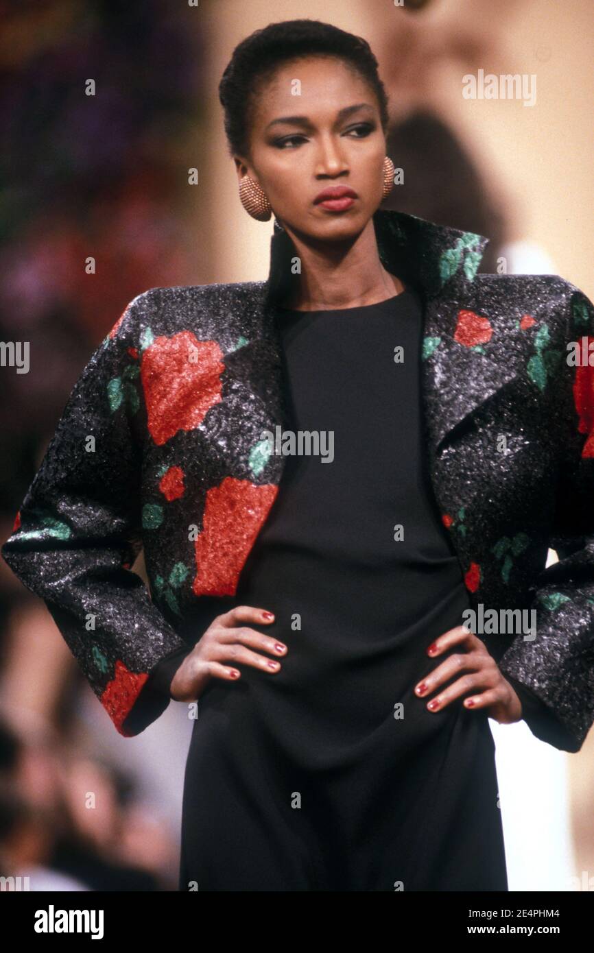 Guinean model Katoucha displays a creation by Yves Saint-Laurent at his ...