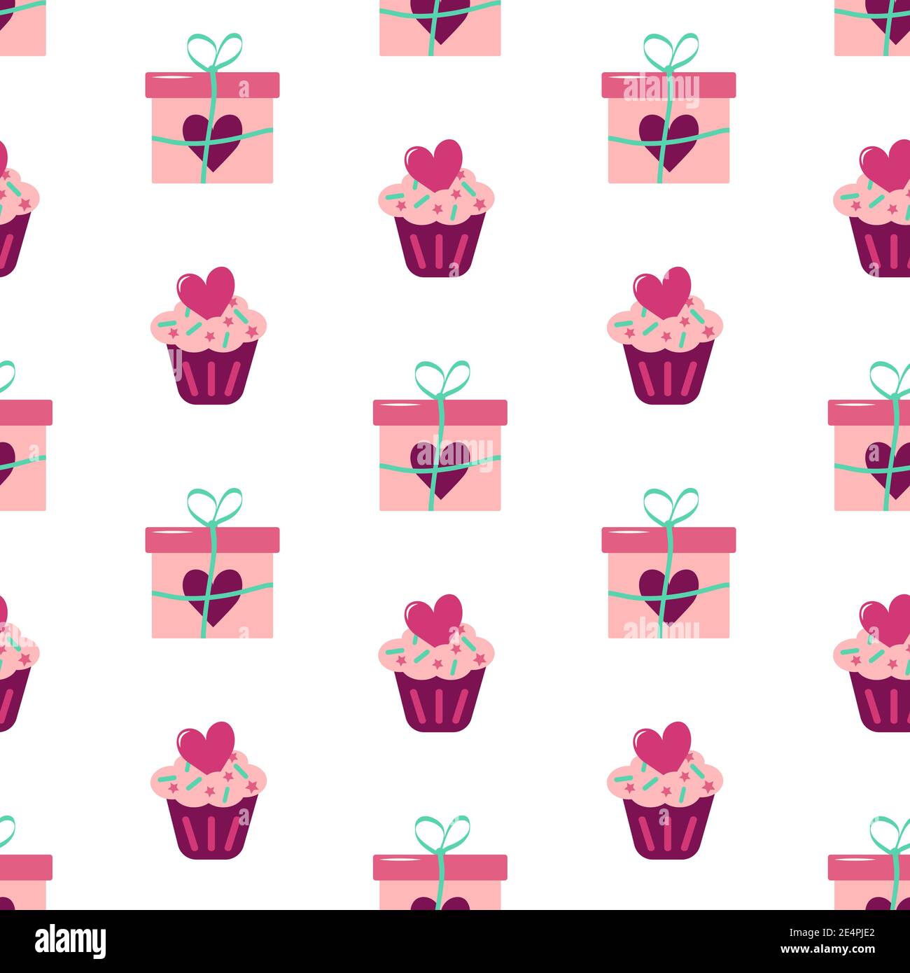 Vector seamless pattern decorative cupcakes hi-res stock photography ...