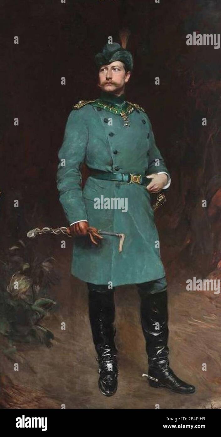 Max Koner - Kaiser Wilhelm II. in Jagduniform 1892 Stock Photo - Alamy