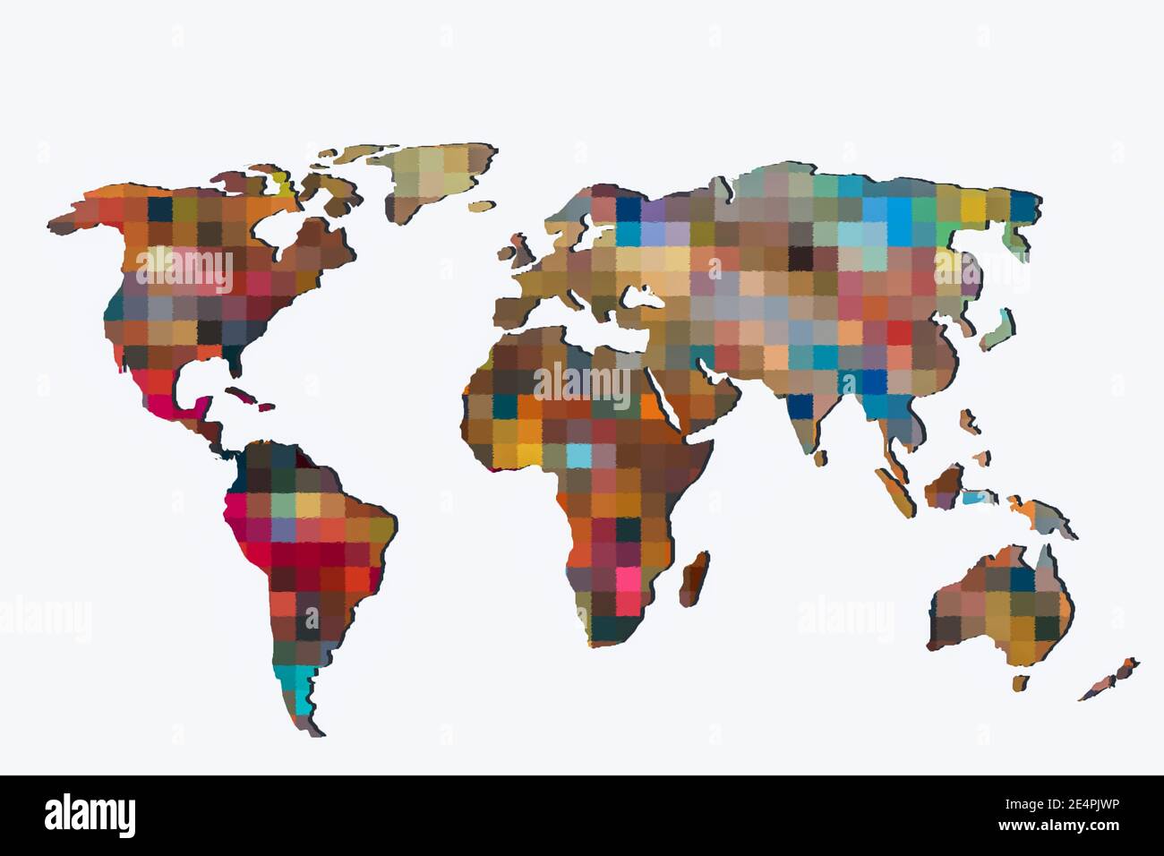 Roughly outlined world map with a colorful background patterns Stock ...