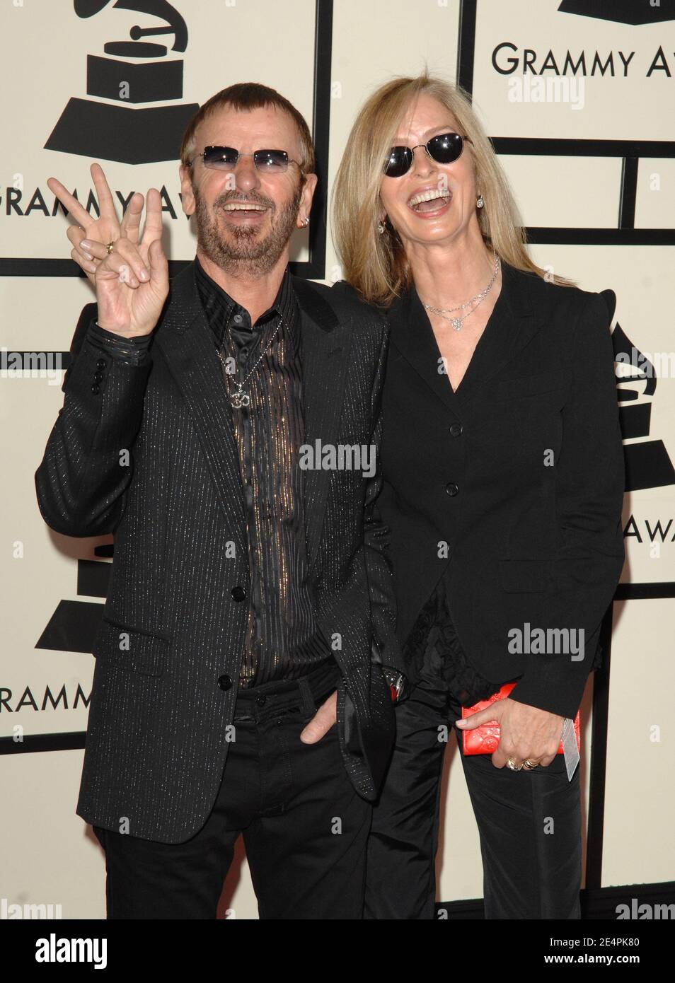 Ringo Starr and Barbara Bach attend the 50th Annual Grammy Awards, held ...