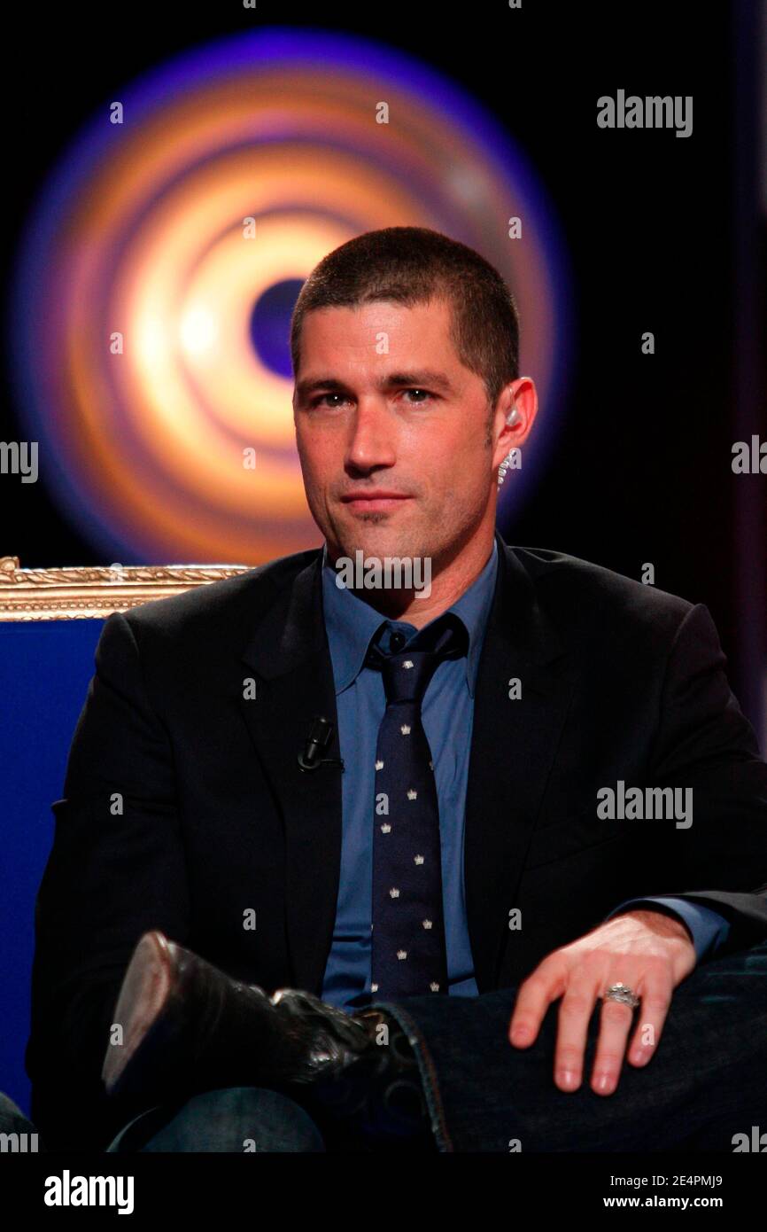 Matthew Fox attends the taping of a TV show in Paris, France on ...