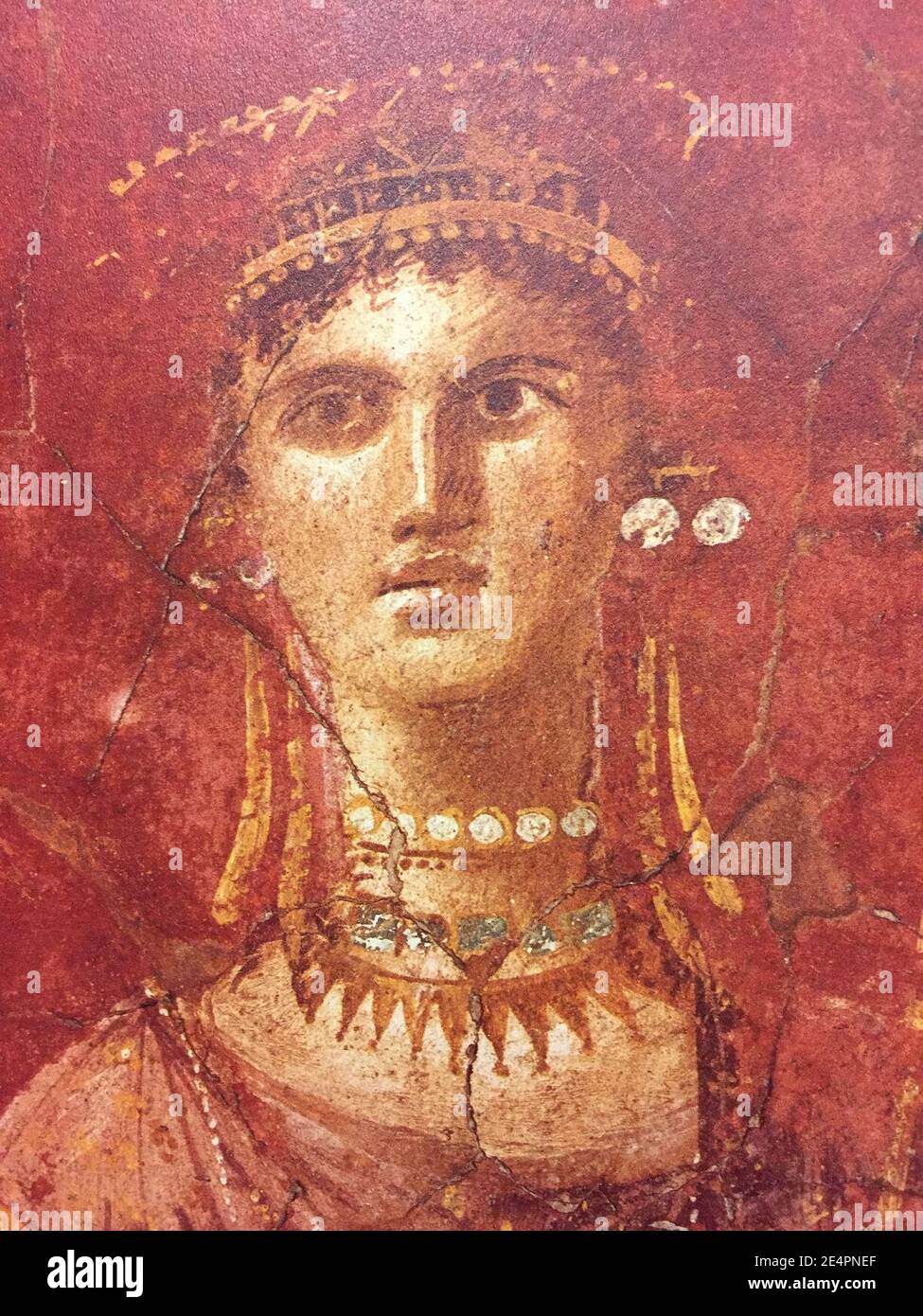 Medallion painting of Venus Aphrodite with a golden diadem and scepter ...