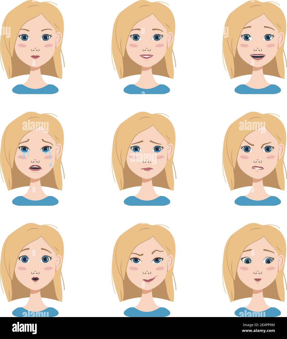 Set of avatars with different emotions Stock Vector Image & Art - Alamy