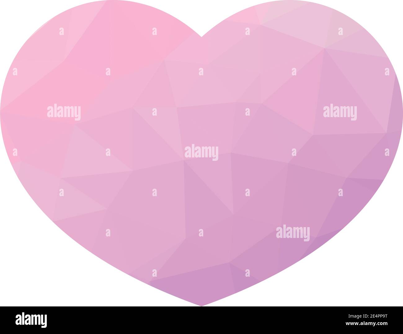 Pink low poly heart. Symbol of love and St Valentines Day. Vector ...