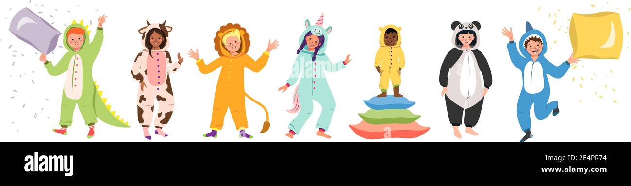 Set of children in animal costumes Stock Vector Image & Art - Alamy