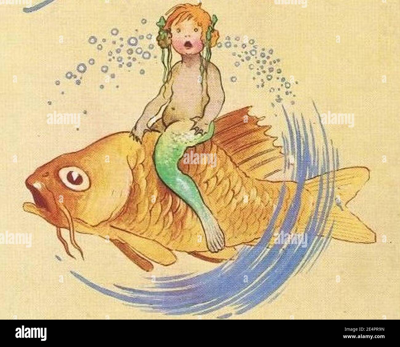 Mermaid riding fish art, from- Alice Berend - Die kleine Perle.Mit ...
