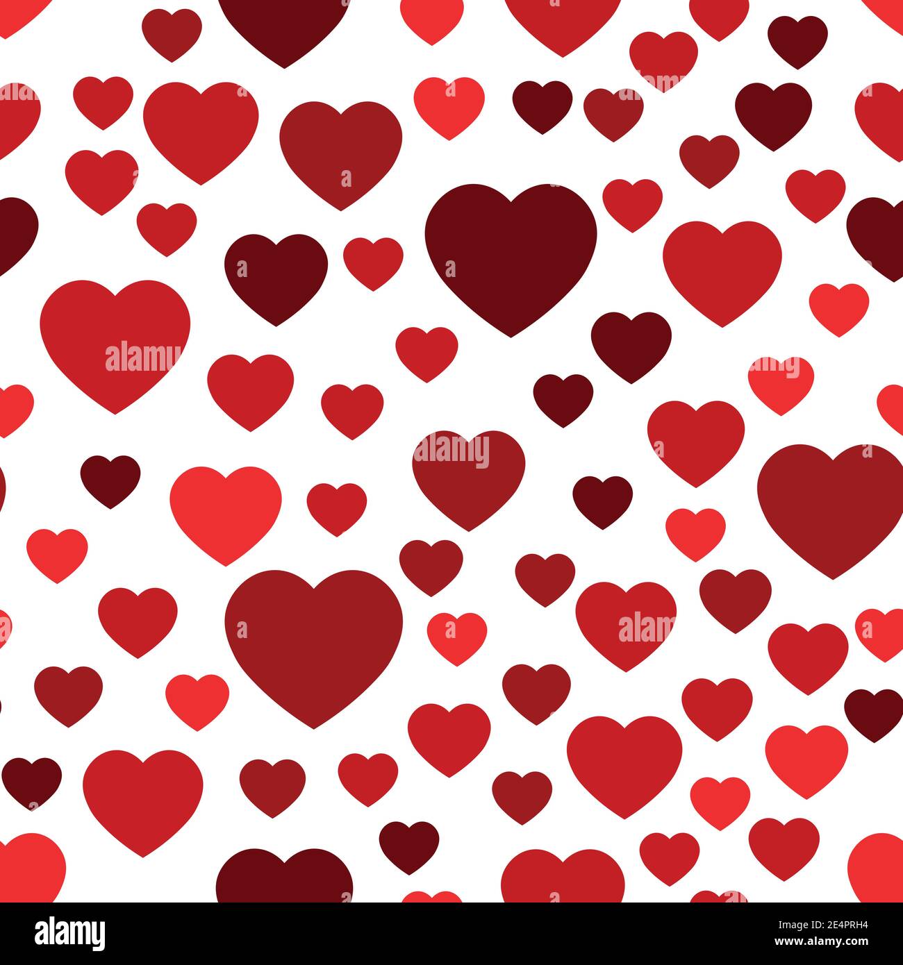 Red hearts seamless pattern. Random scattered hearts background. Love ...