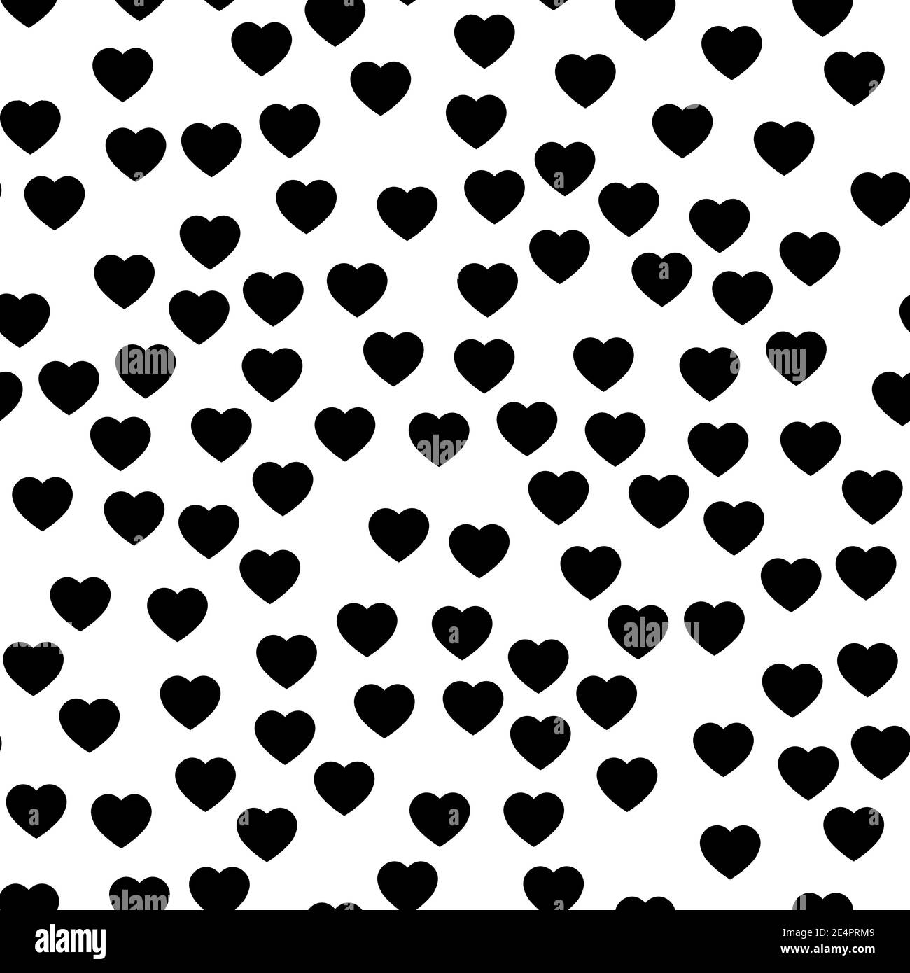 Black heart silhouettes seamless pattern. Random scattered hearts ...