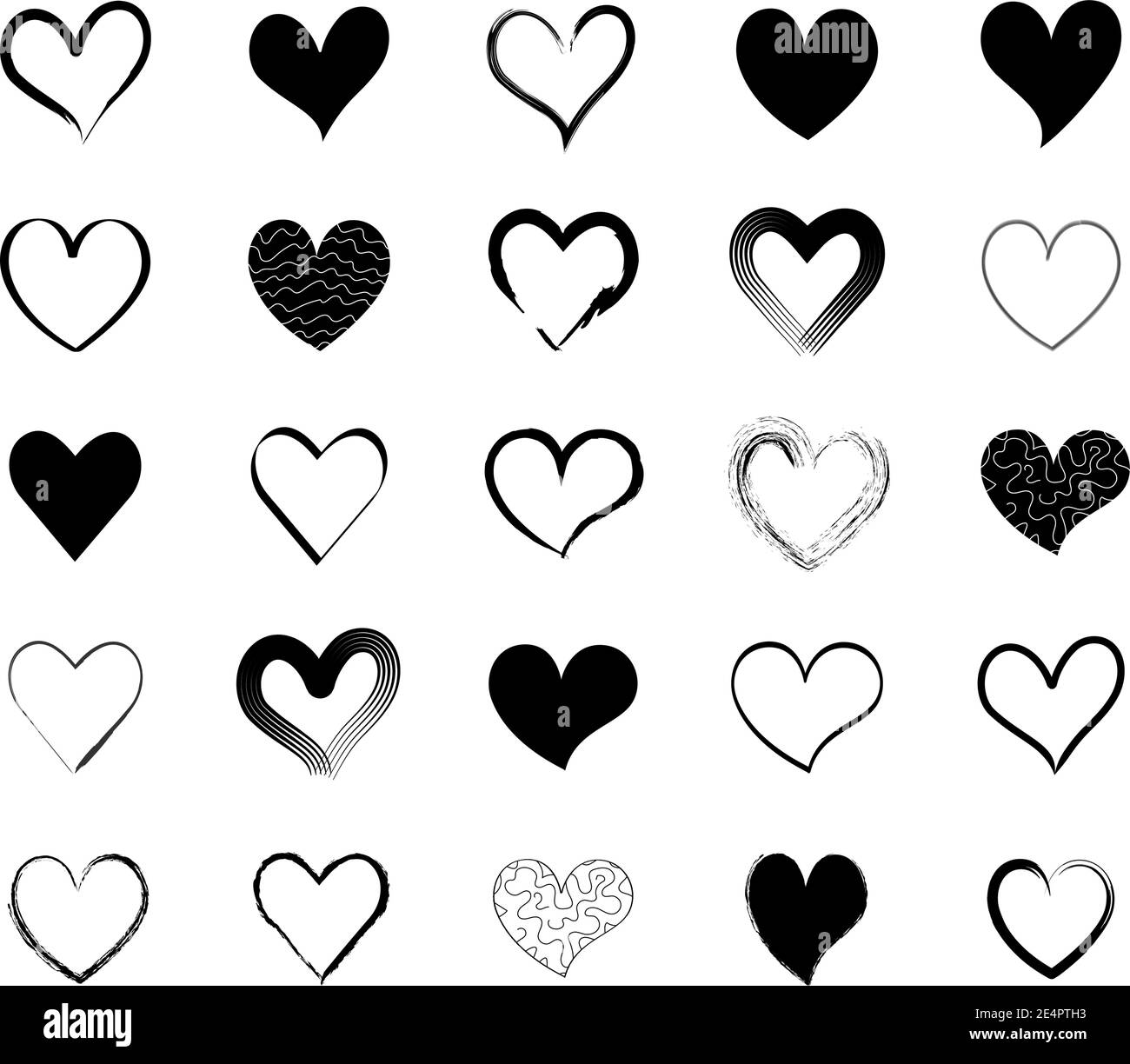 Valentine seamless heart vector Black and White Stock Photos & Images - Alamy