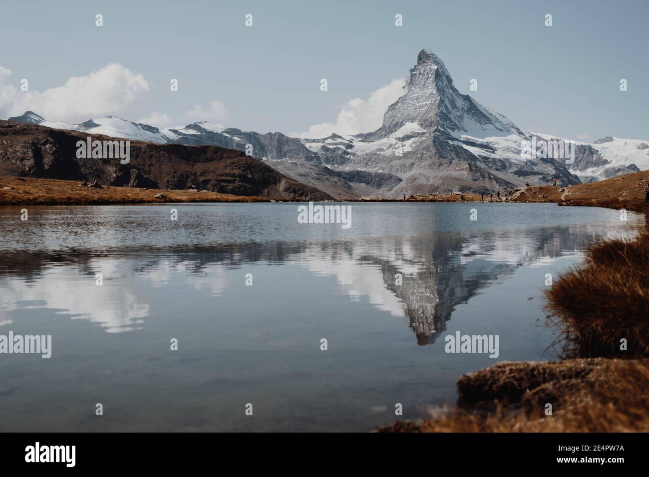 Beautiful mountain landscape with views of the Matterhorn peak in ...