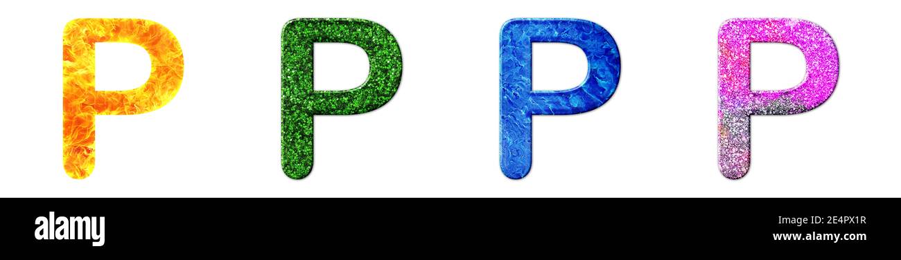 An isolated illustration of four "P" letters chickens consisting of ...