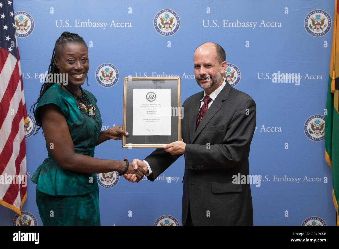 Matilda Payne - IVLP 2019 Alumni Certificate Presentation Stock Photo ...