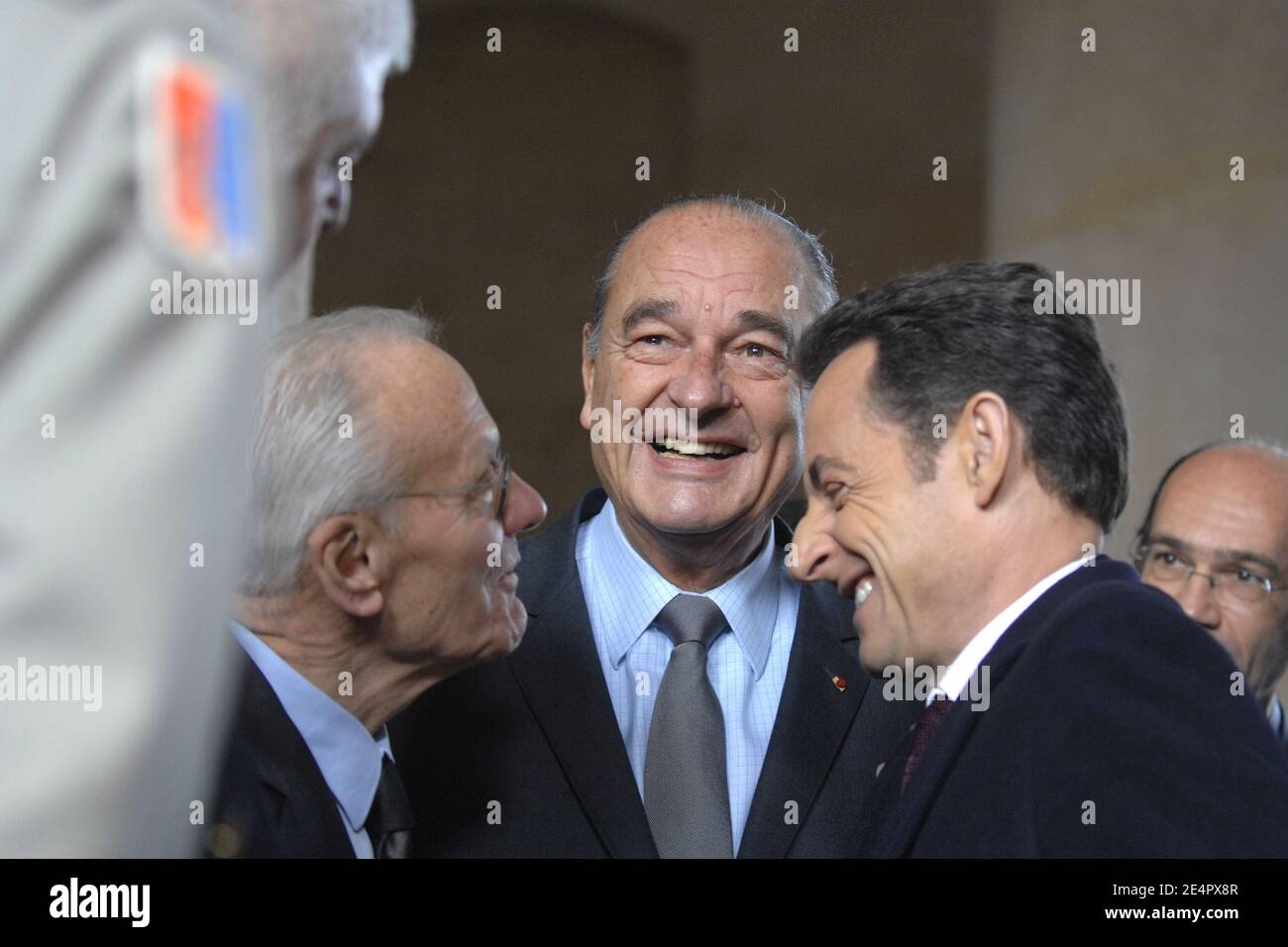 Pierre Mazeaud, Former President Jacques Chirac and French President ...